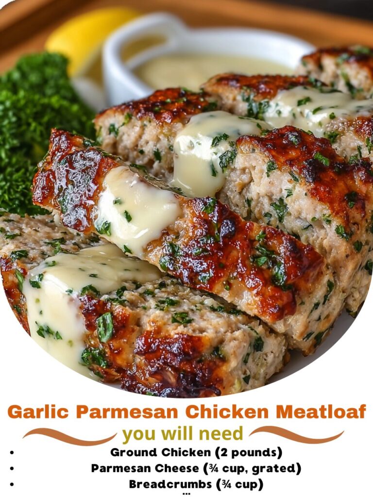 Melt-in-Your-Mouth Garlic Parmesan Chicken Meatloaf