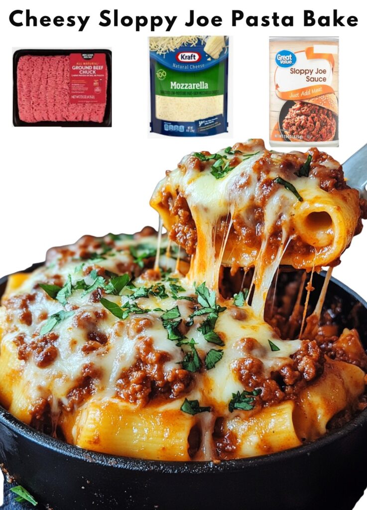 Cheesy Sloppy Joe Pasta Bake