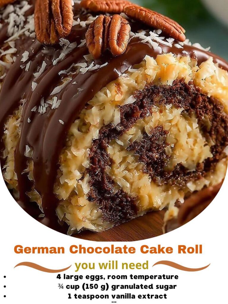 German Chocolate Cake Roll