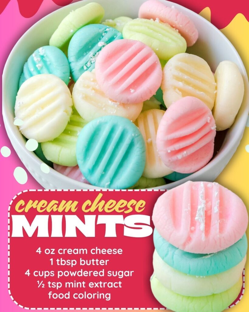 HOMEMADE CREAM CHEESE MINTS