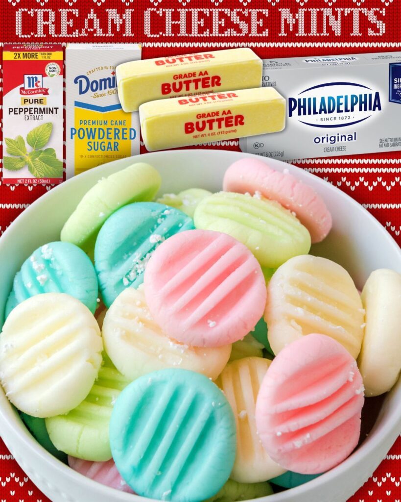 HOMEMADE CREAM CHEESE MINTS