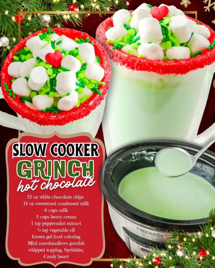 SLOW COOKER GRINCH HOT CHOCOLATE