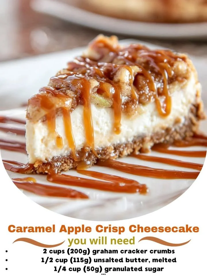 Caramel Apple Crisp Cheesecake